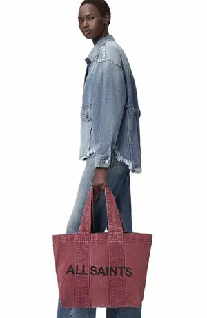 ALLSAINTS Izzy Denim Tote - Raspberry Pink