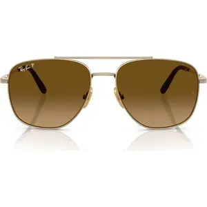 Ray-ban 59mm Polarized Sunglasses - Gold Flash