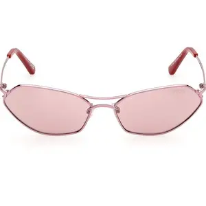 Emilio Pucci Geometric Sunglasses - Shiny Pink / Bordeaux Mirror