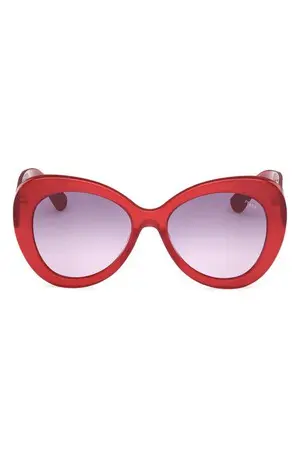 Emilio Pucci 56mm Round Frame Sunglasses - Milky Red / Purple To Rose