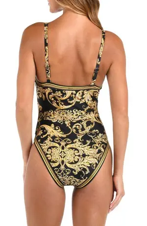 L'Agence Remi Baroque One-piece Swimsuit - Black