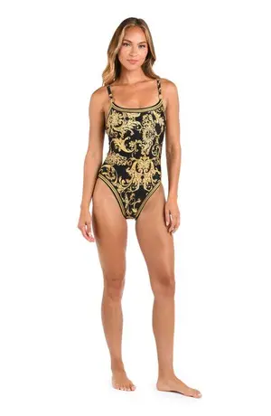 L'Agence Remi Baroque One-piece Swimsuit - Black