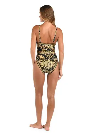 L'Agence Remi Baroque One-piece Swimsuit - Black