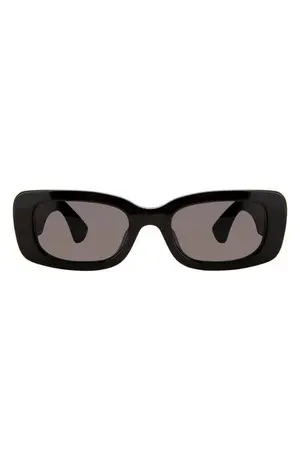 Kurt Geiger Rectangular Sunglasses - Black/ Smoke
