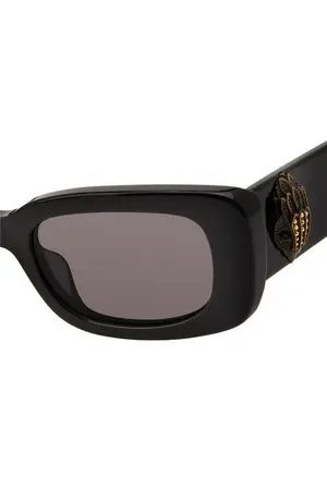 Kurt Geiger Rectangular Sunglasses - Black/ Smoke