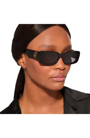 Kurt Geiger Rectangular Sunglasses - Black/ Smoke