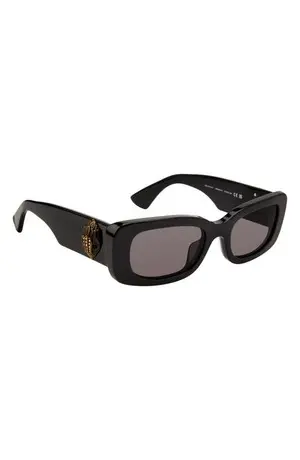 Kurt Geiger Rectangular Sunglasses - Black/ Smoke