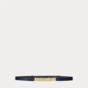 Ralph Lauren Turn-lock Skinny Leather Belt - Refined Navy