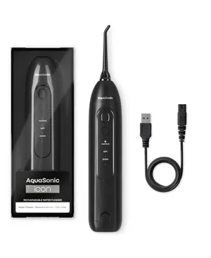 AQUASONIC Icon Electric Water Flosser - Black