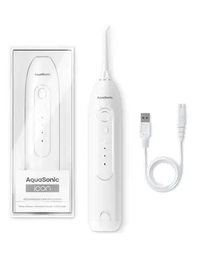 AQUASONIC Icon Electric Water Flosser - White