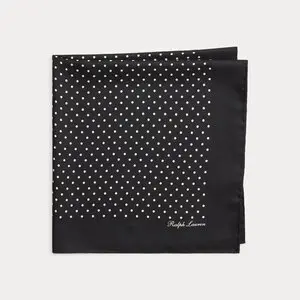 Ralph Lauren Polka-dot Silk Scarf - Black
