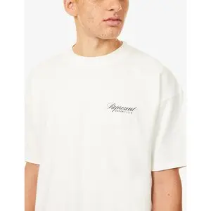REPRESENT Script Logo-print Cotton T-shirt - Flat White