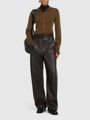 LEMAIRE Seamless Wool Knit Fitted Cardigan