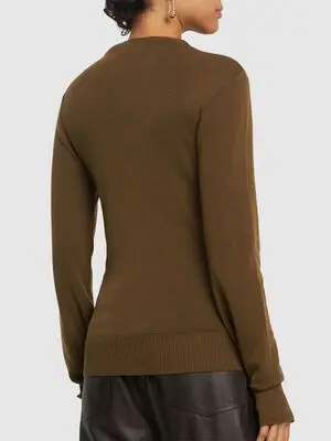 LEMAIRE Seamless Wool Knit Fitted Cardigan