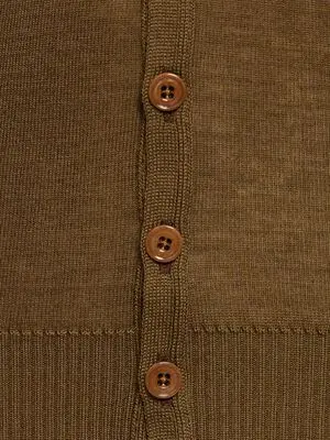 LEMAIRE Seamless Wool Knit Fitted Cardigan