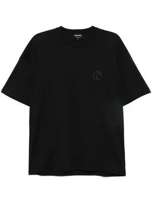 Giorgio Armani Logo-embroidered T-shirt - Black