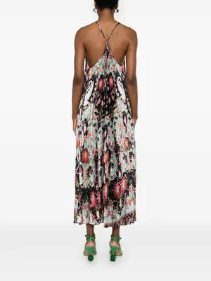 Farm Rio Pleated Sleeveless Midi Dress