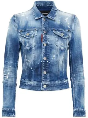Dsquared2 Distressed-effect Denim Jacket - Blue