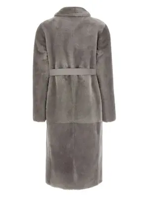 BLANCHA Reversible Shearling Mid-length Coat