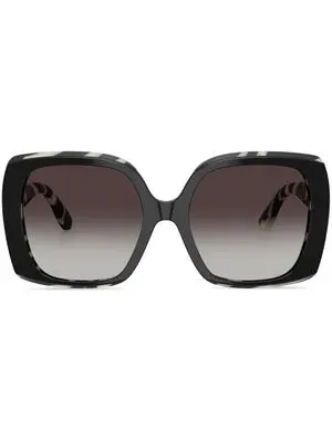 Dolce & Gabbana Zebra-print Square-frame Sunglasses - Black
