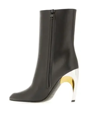 Alexander McQueen 95mm Leather Ankle Boots - Black