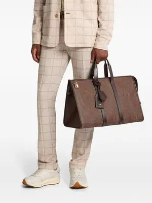 Etro Arnica Travel Bag In Paisley Jacquard - Brown