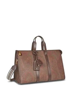 Etro Arnica Travel Bag In Paisley Jacquard - Brown