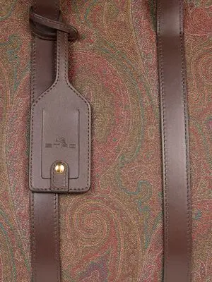 Etro Arnica Travel Bag In Paisley Jacquard - Brown