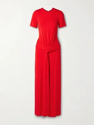 Jonathan Simkhai Nalani Tie-front Draped Stretch-jersey Gown