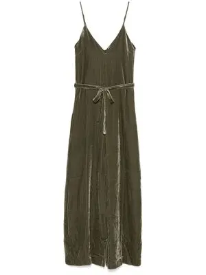 Gold Hawk Velvet Jumpsuit - Green