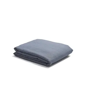 PIGLET IN BED Linen Flat Sheet - Dusk Blue