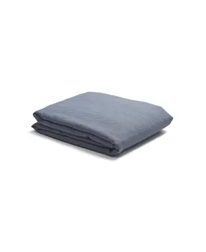 PIGLET IN BED Linen Flat Sheet - Dusk Blue