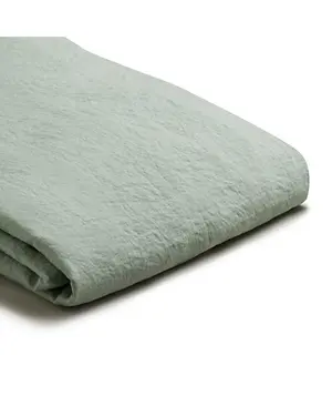 PIGLET IN BED Linen Flat Sheet, Twin Sage Green
