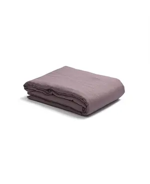 PIGLET IN BED Linen Blend Flat Sheet, Queen Elderberry