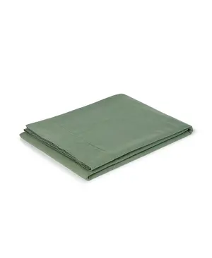 PIGLET IN BED Linen Blend Flat Sheet, Queen Elm Green