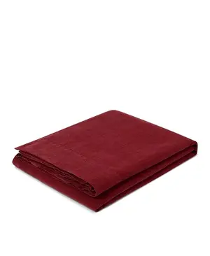 PIGLET IN BED Linen Blend Flat Sheet, Queen Rhubarb