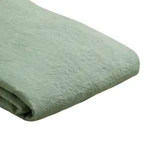 PIGLET IN BED Linen Blend Flat Sheet, Queen Sage Green