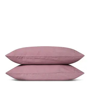 PIGLET IN BED Linen Pillowcase Pair - Raspberry