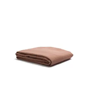 PIGLET IN BED Plain Linen Flat Sheet, Full Warm Clay