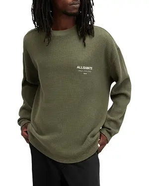 ALLSAINTS Crypt Long Sleeve Waffle Crew - Fluer Green