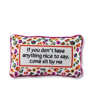 FURBISH Come Sit Me Needlepoint Pillow, 15 X 9 - Multi