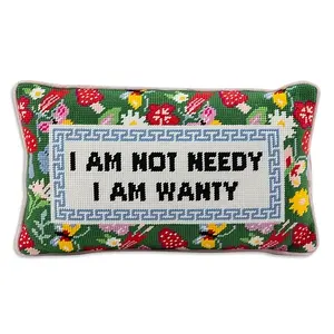 FURBISH Not Needy Needlepoint Pillow, 15 X 9 - Multi