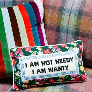 FURBISH Not Needy Needlepoint Pillow, 15 X 9