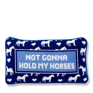 FURBISH Hold My Horses Needlepoint Pillow, 14 X 8 - Multi