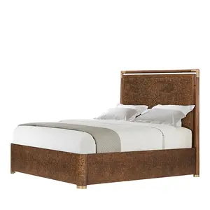 THEODORE ALEXANDER Kesden Wood Queen Bed - Pyramid Brown