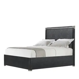 THEODORE ALEXANDER Kesden Wood Queen Bed - Silent Black