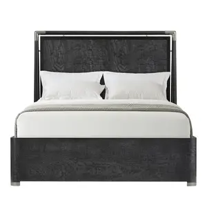 THEODORE ALEXANDER Kesden Wood Queen Bed - Silent Black