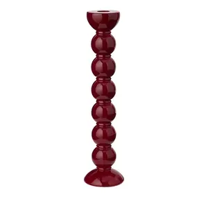 ADDISON ROSS White Bobbin Candlestick Holder Cherry
