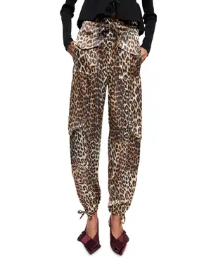 GANNI Printed Satin Pants