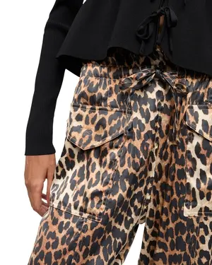 GANNI Printed Satin Pants